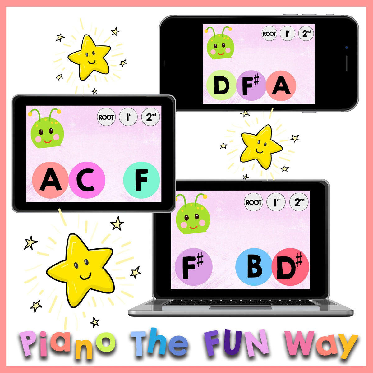 Boom Cards: Easy Major Chord Inversions - Caterpillar Theme – Music ...