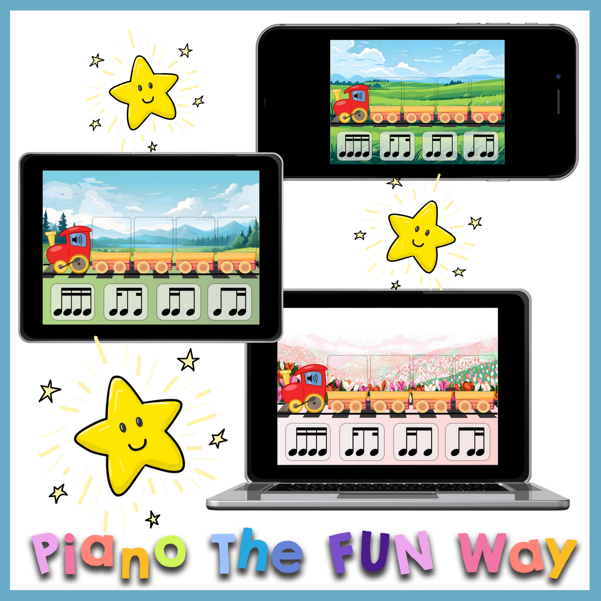 Boom Card: Rhythm Train Level 7 (Sixteenths, 4 variations) – Music ...