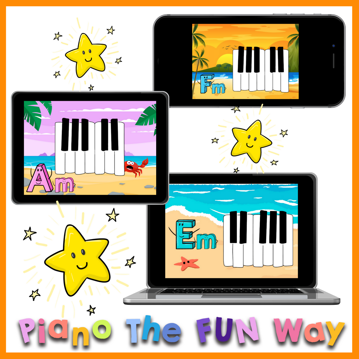 Boom Cards: Building Easy Minor Chords (Beach Theme; White Keys ...