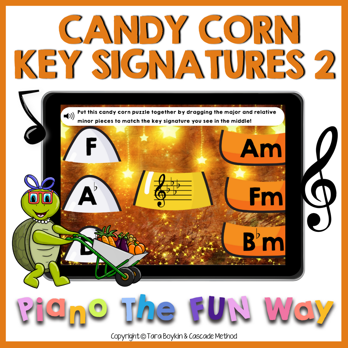 Boom Cards: Candy Corn Flat Key Signatures Level 2 (Treble) – Music ...