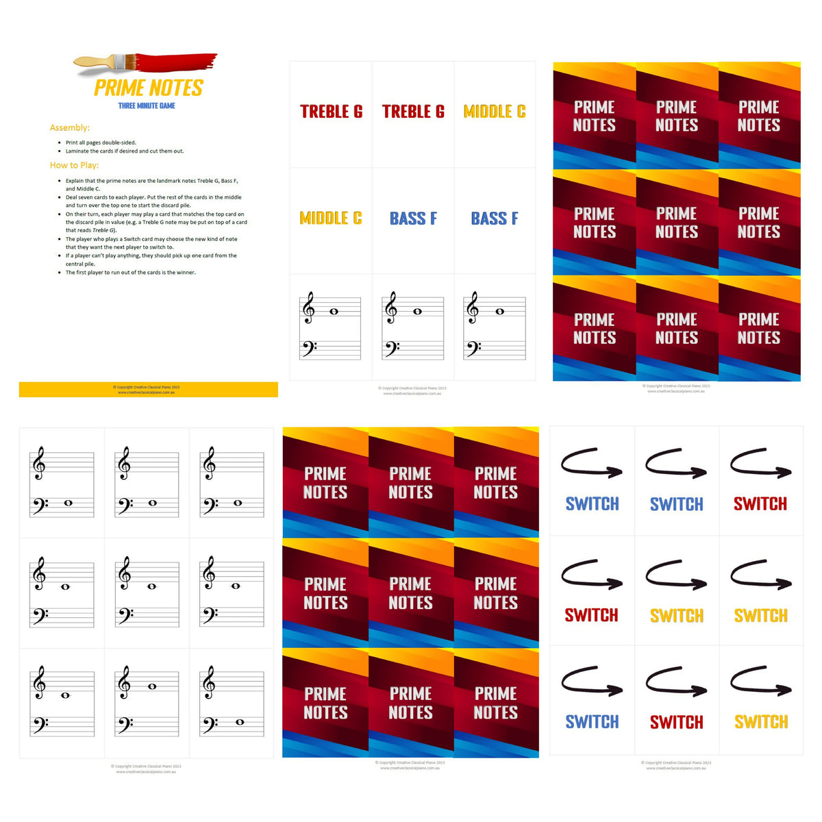 Landmark Note Game for Beginners – Music Teacher Resources