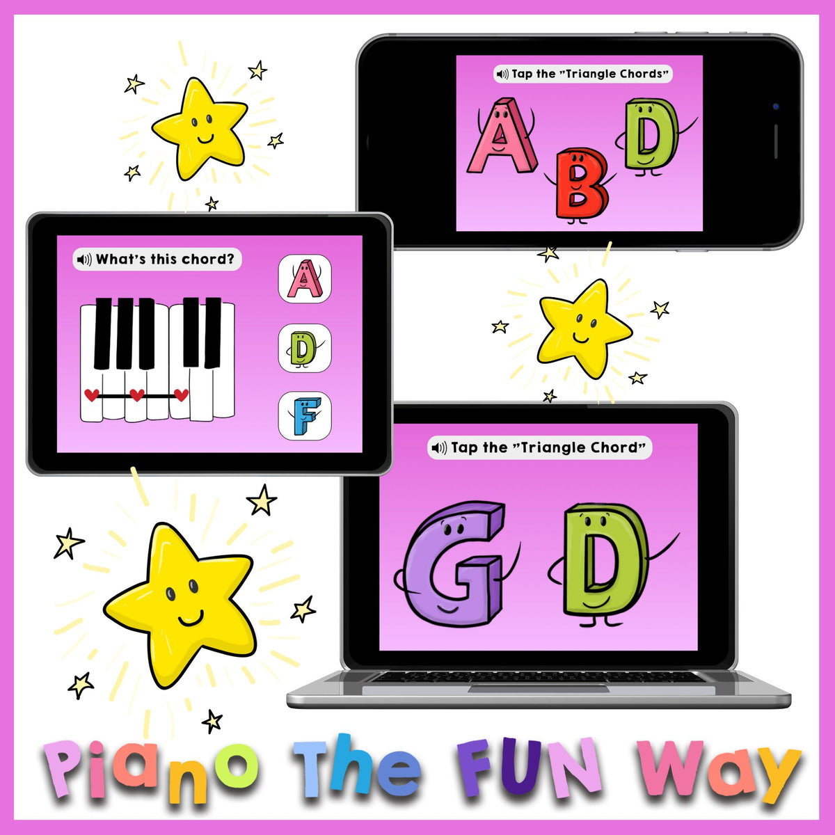 Boom Cards: Major Chord Shapes (Triangle, Flat Line, Curve) – Music ...