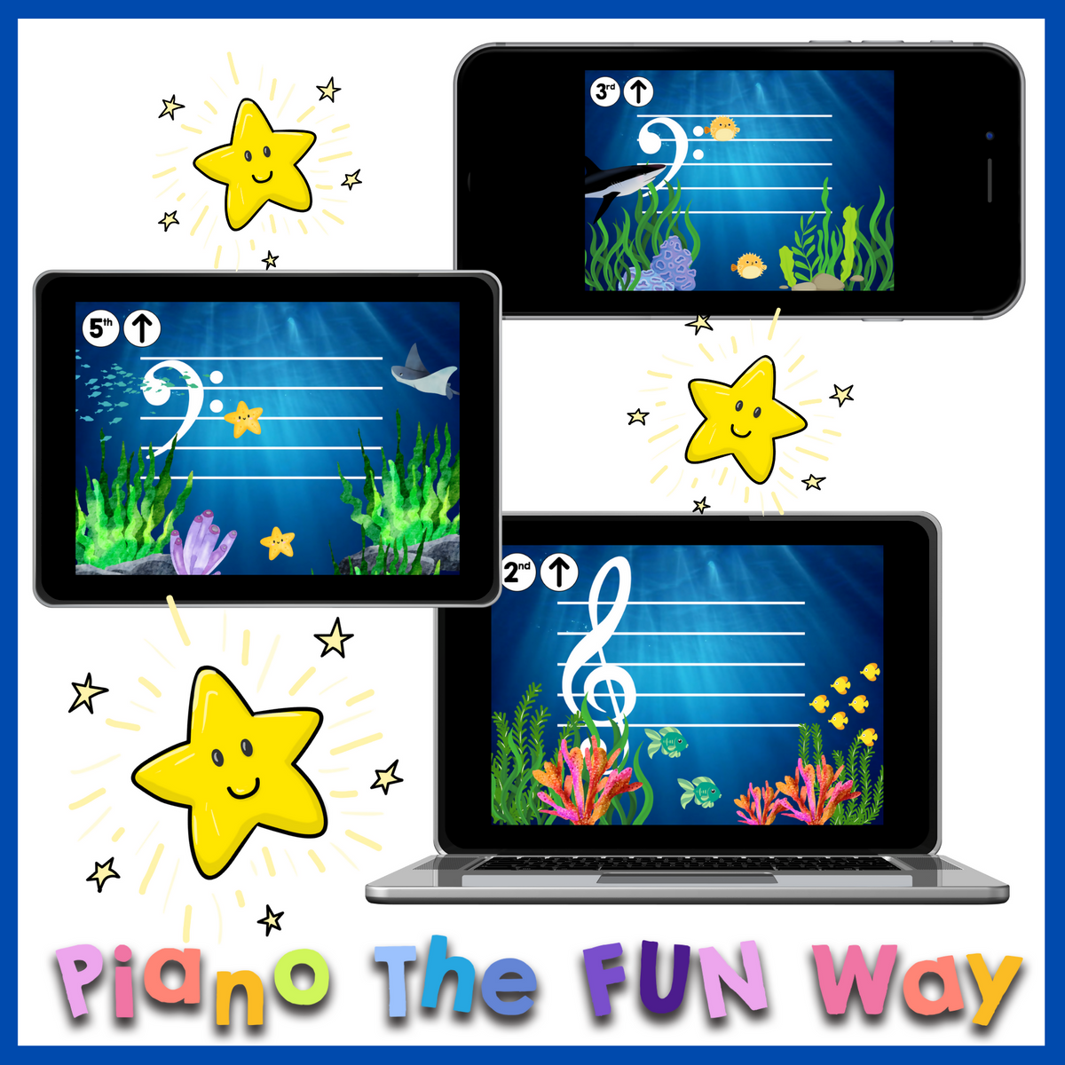 Boom Card: Intervals: Seconds to Fifths (Under Water Theme) – Music ...