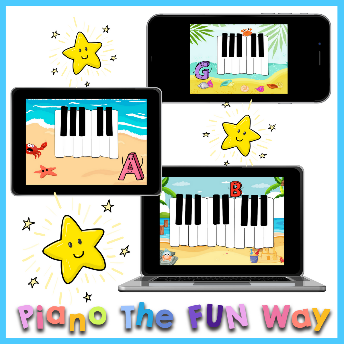 Boom Cards: Building Easy Major Chords (Beach Theme; White Keys ...