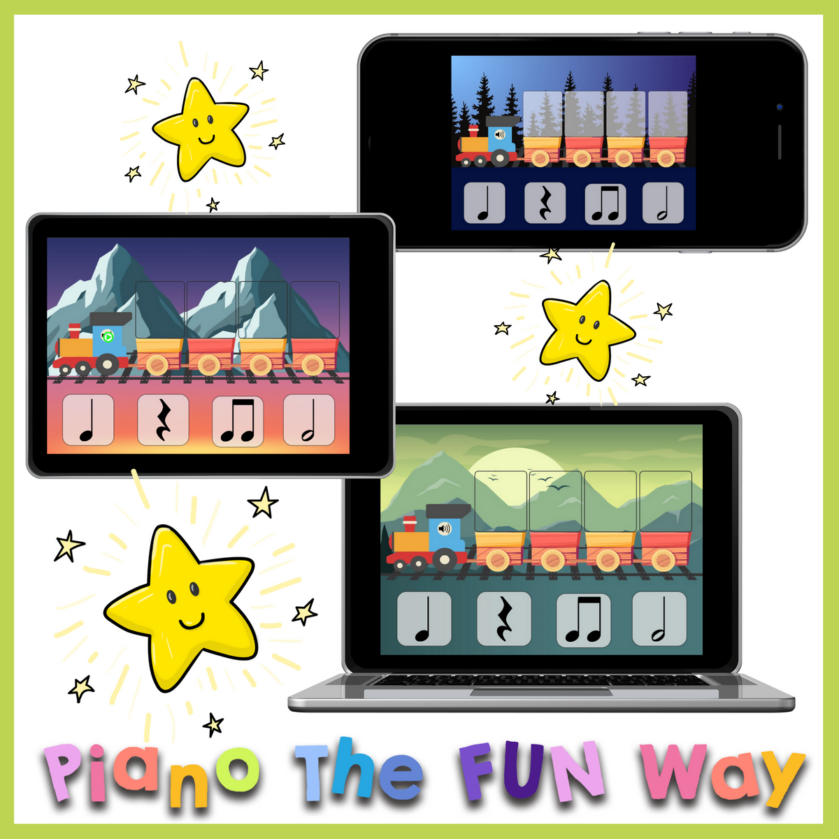 Boom Card: Rhythm Train Level 2 (Quarter Note/Rest, Half Note, 8ths ...