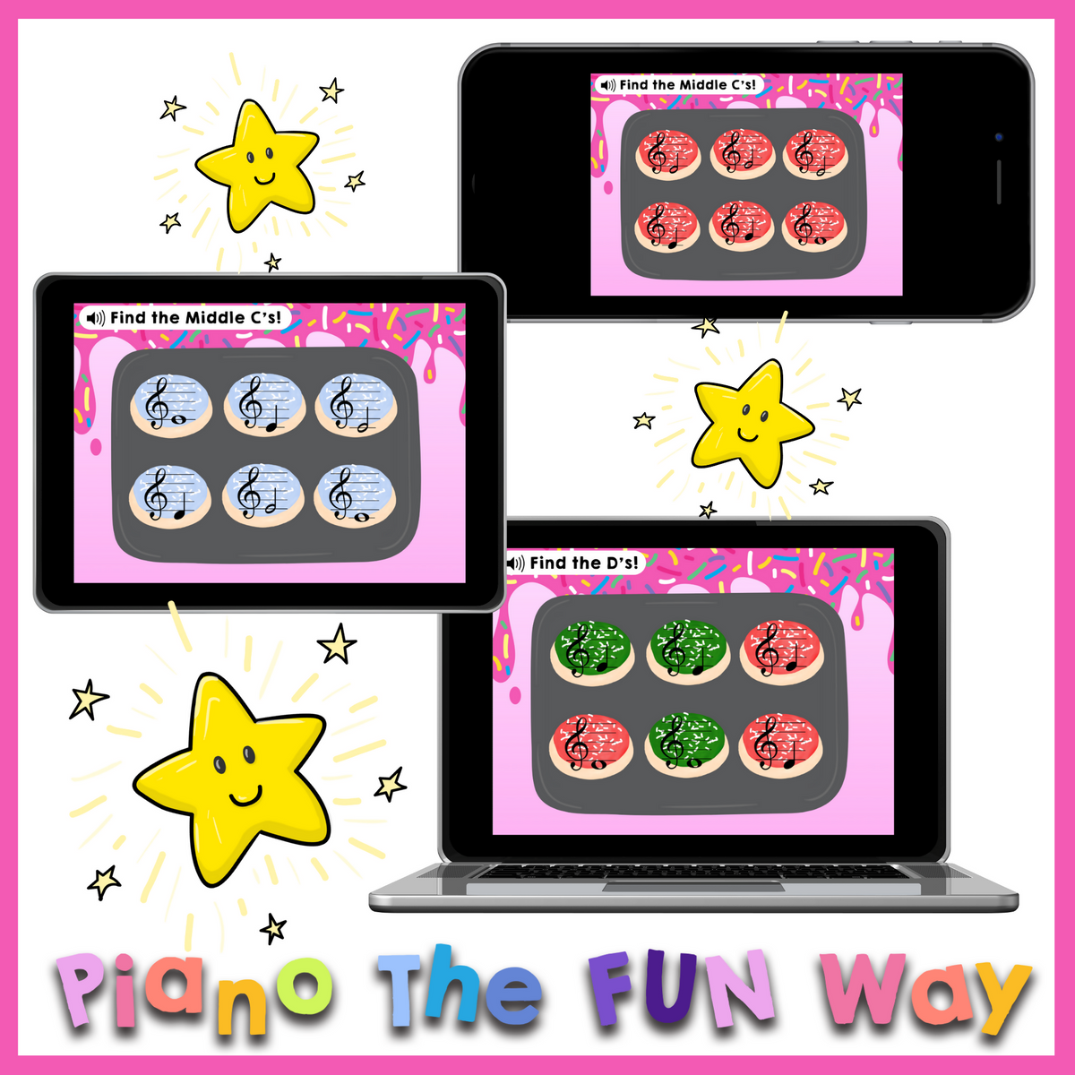 Boom Card: Middle C, D & E Cookies – Music Teacher Resources