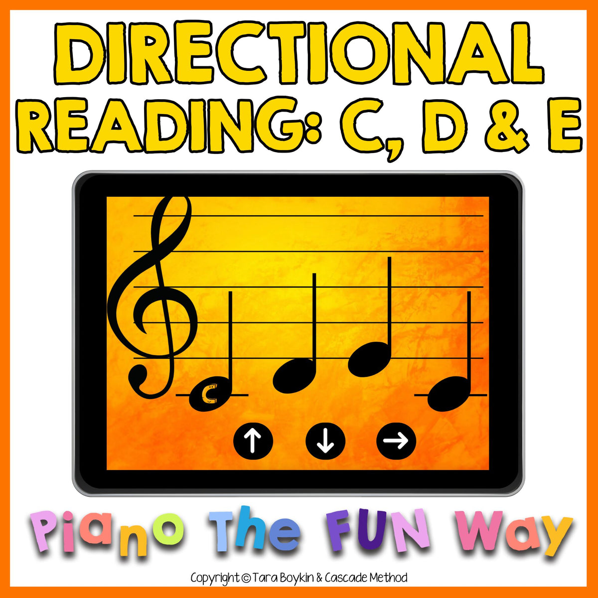 Boom Cards: Directional Reading with Middle C, D and E – Music Teacher ...