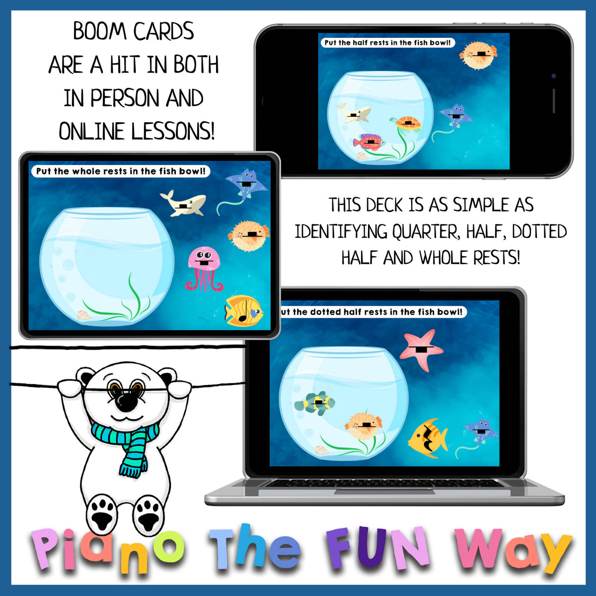 Boom Cards: Fish Bowl Rhythms - Rests – Music Teacher Resources