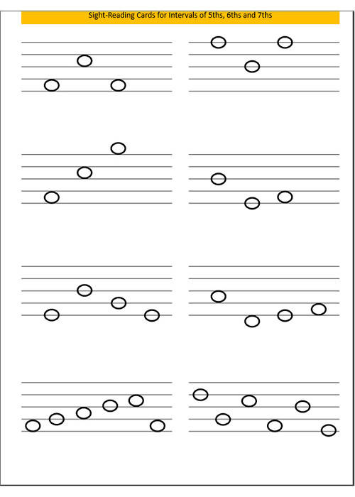Sight-reading Cards 5ths, 6ths & 7ths – Music Teacher Resources