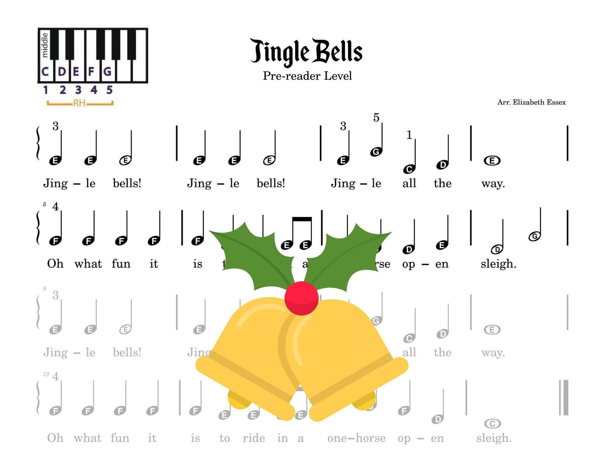 Jingle Bells - Preschool to Primer Combo (4 Levels) – Music Teacher ...