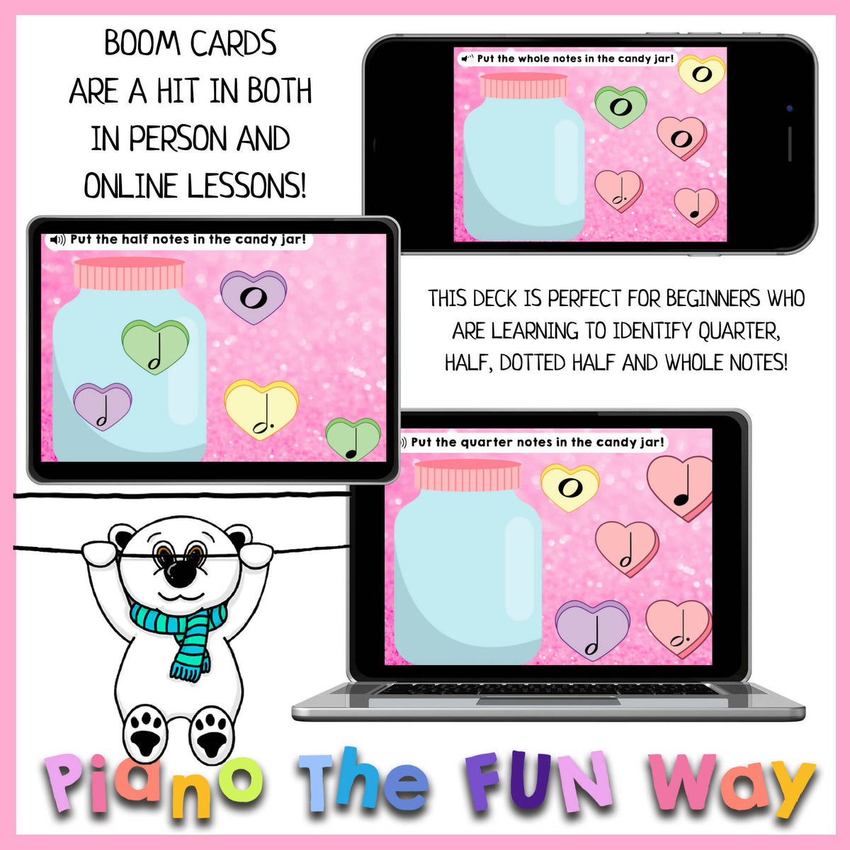 Boom Cards: Candy Jar Rhythm Notes (Valentines) – Music Teacher Resources