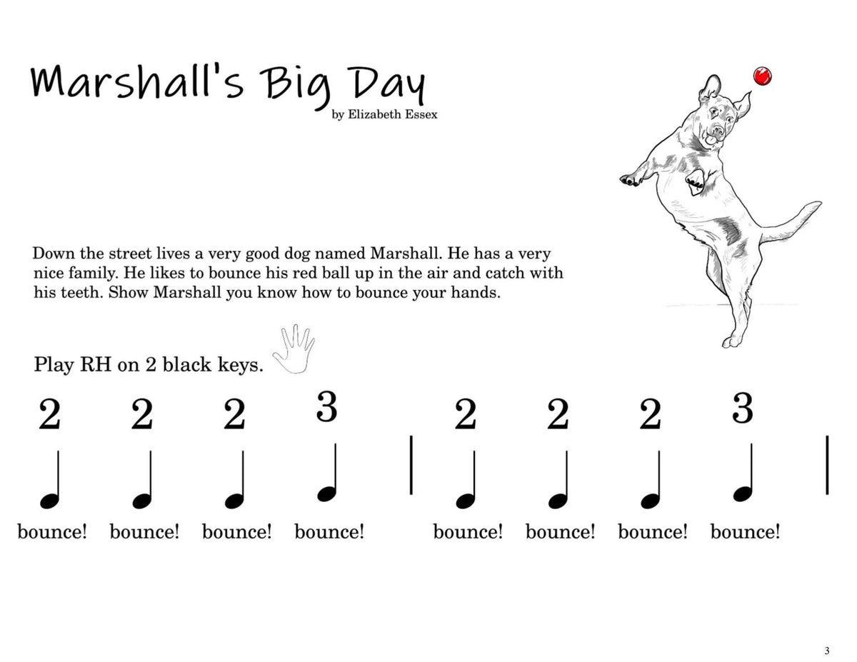 Preschool Doggie Tales for Piano - Marshall's Big Day - Notereading ...