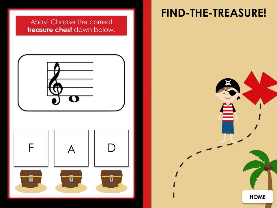 Find the Treasure | Treble Space Notes | Interactive Digital Music Gam ...
