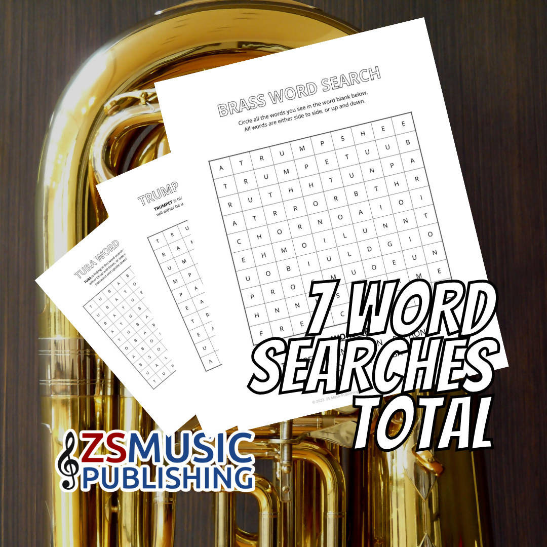 Brass Family Word Search Packet – Music Teacher Resources