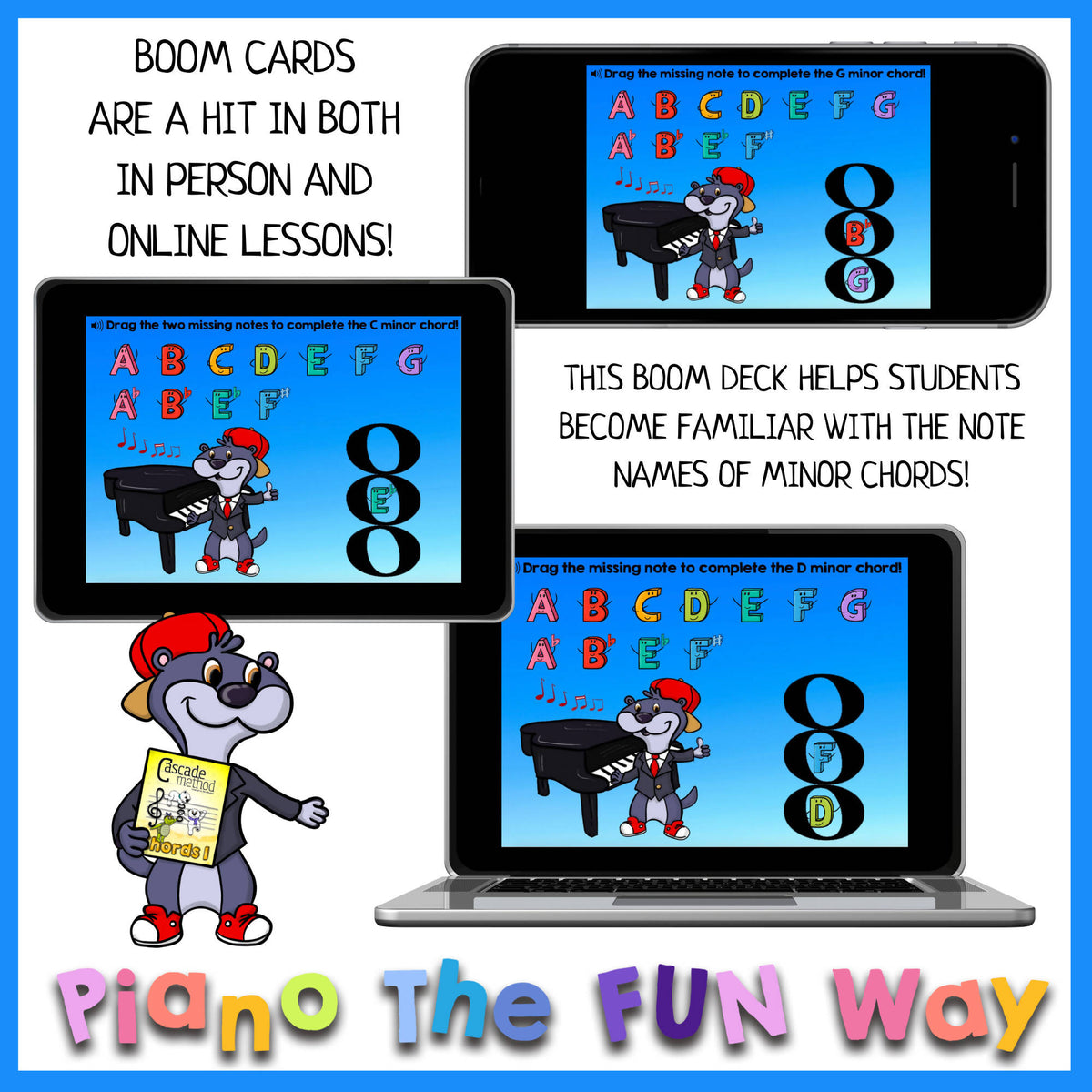 Boom Cards: Minor Chords with Oscar the Otter – Music Teacher Resources