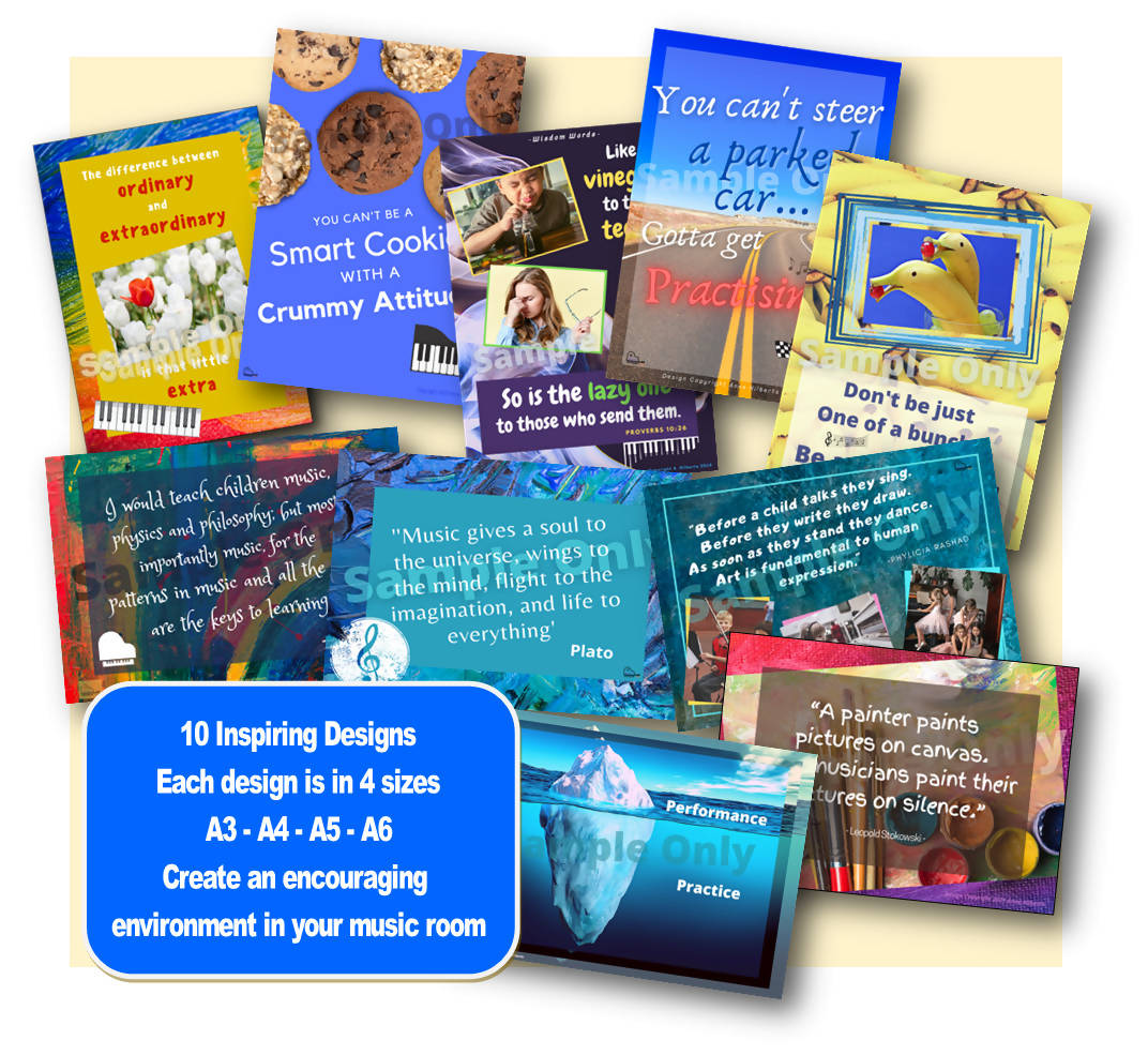 Music Motivation Posters & Cards – DUO Sets 1 & 2 – Music Teacher Resources