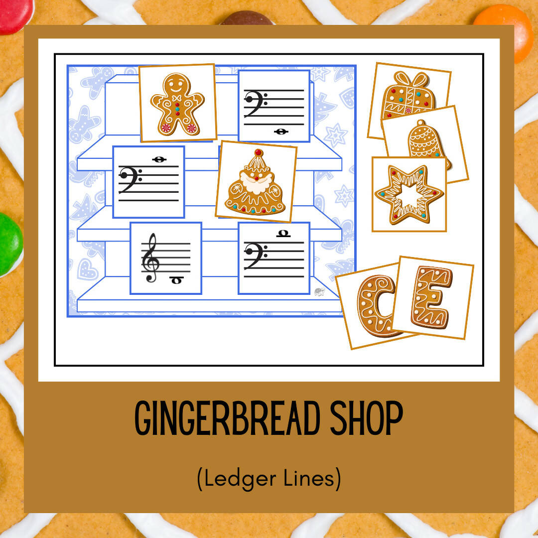 Gingerbread Ledger Lines Bundle | 3 Christmas Games – Music Teacher ...
