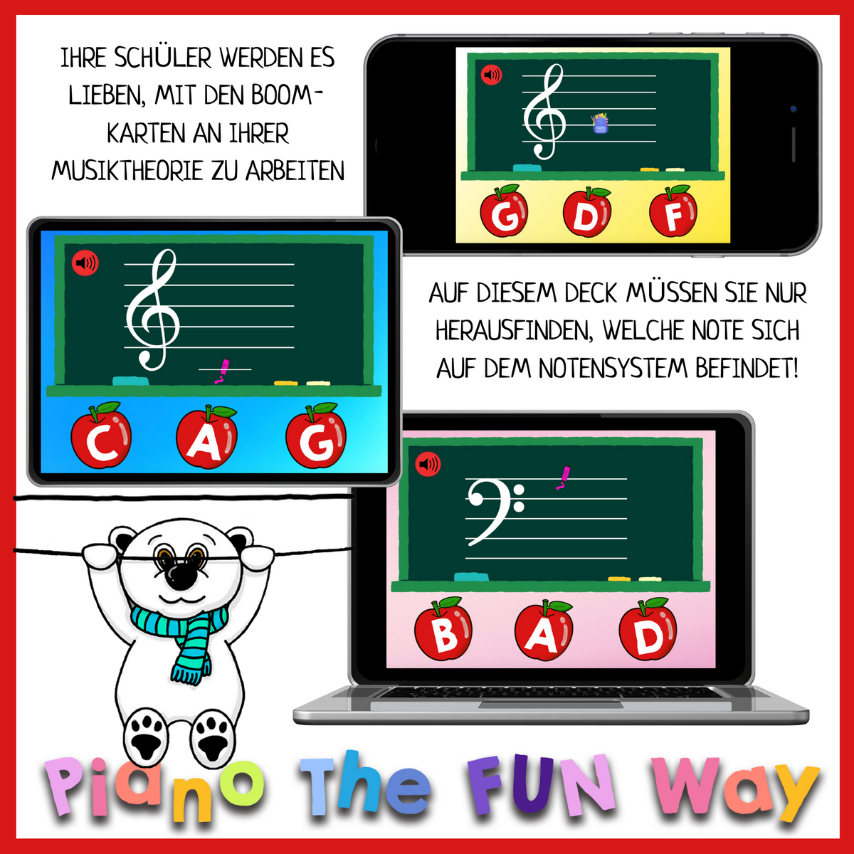 Boom Cards (German): Notensystem Back-to-School Level 1 – Music Teacher ...