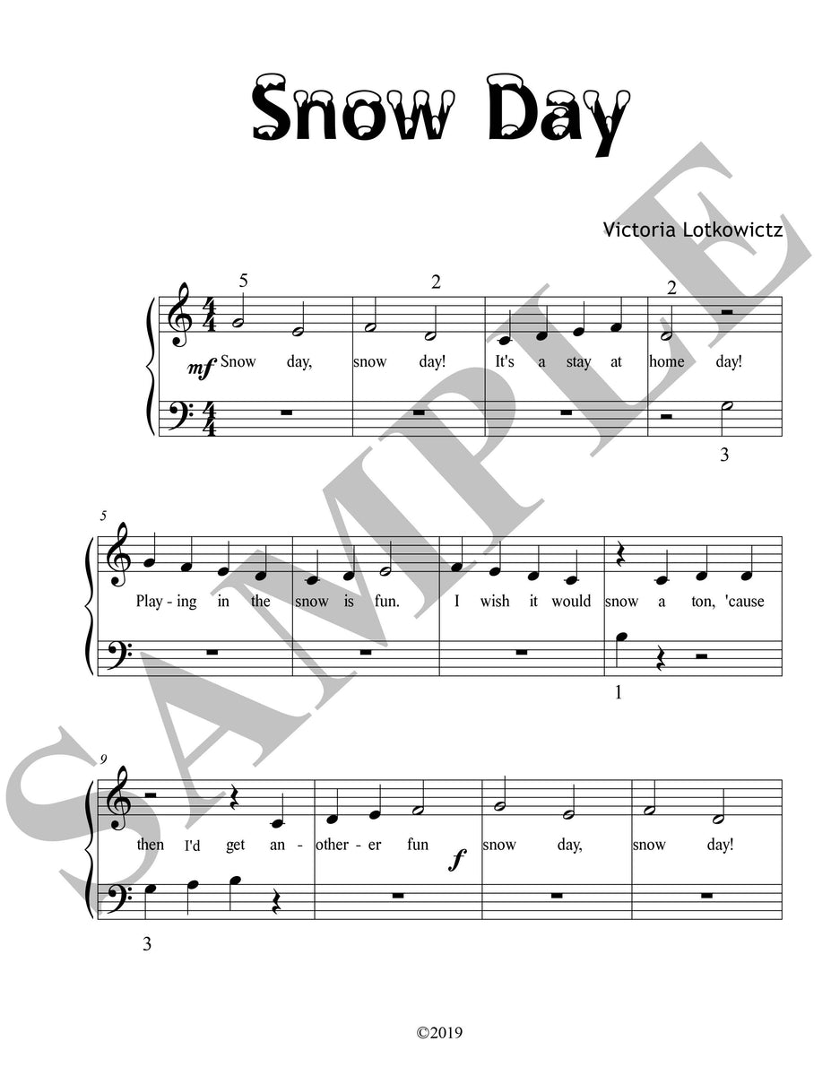 early elementary piano solo duet snow winter – Music Teacher Resources
