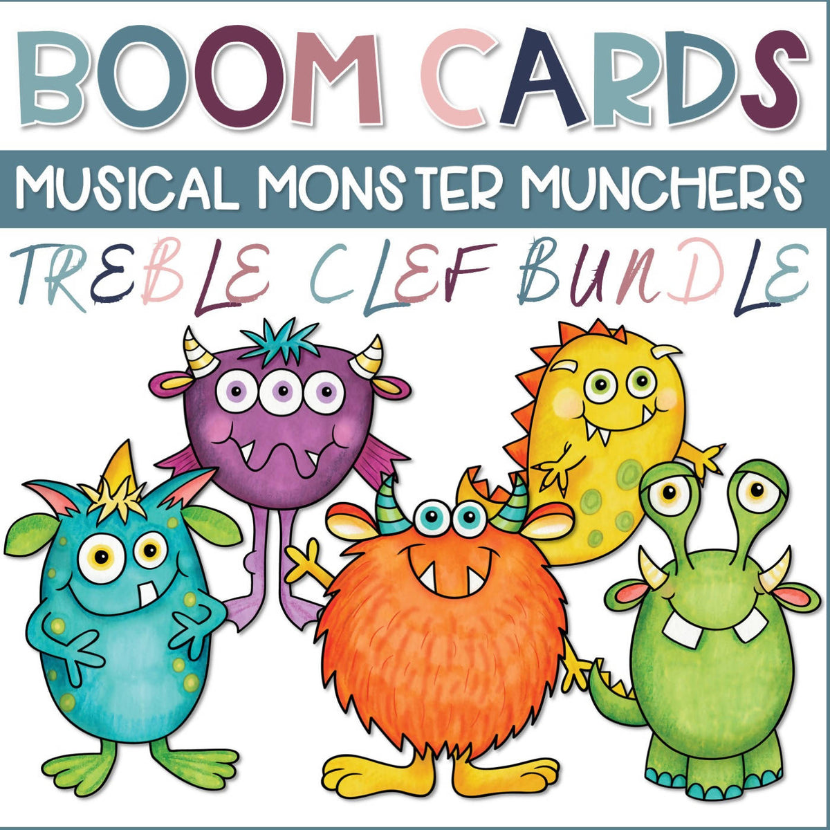 MUSICAL MONSTER MUNCHERS BOOM CARDS (TREBLE CLEF BUNDLE) – Music ...