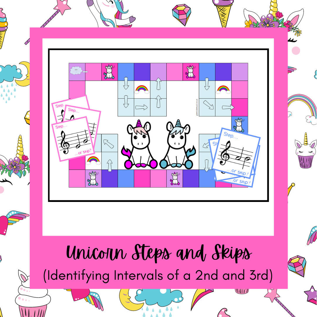 Unicorn Steps and Skips | Identifying Intervals of 2nds and 3rds Game ...