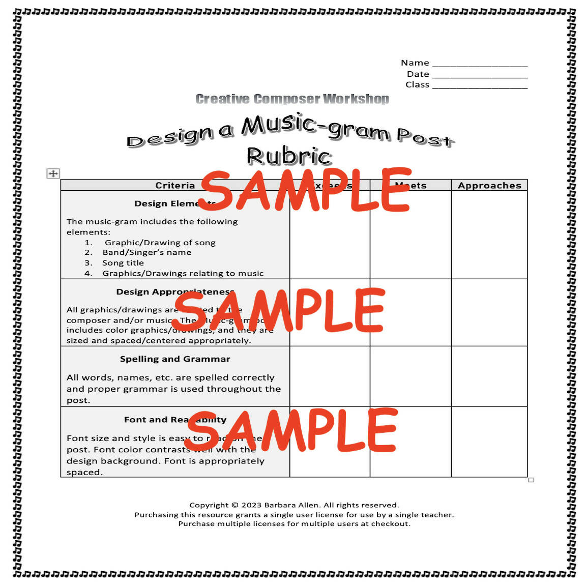 Design an Instagram Song Post Lesson Project – Printable – Music ...