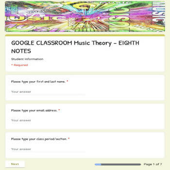 Google Classroom DIGITAL Music Theory Lesson 21: Eighth Notes - Self-G ...