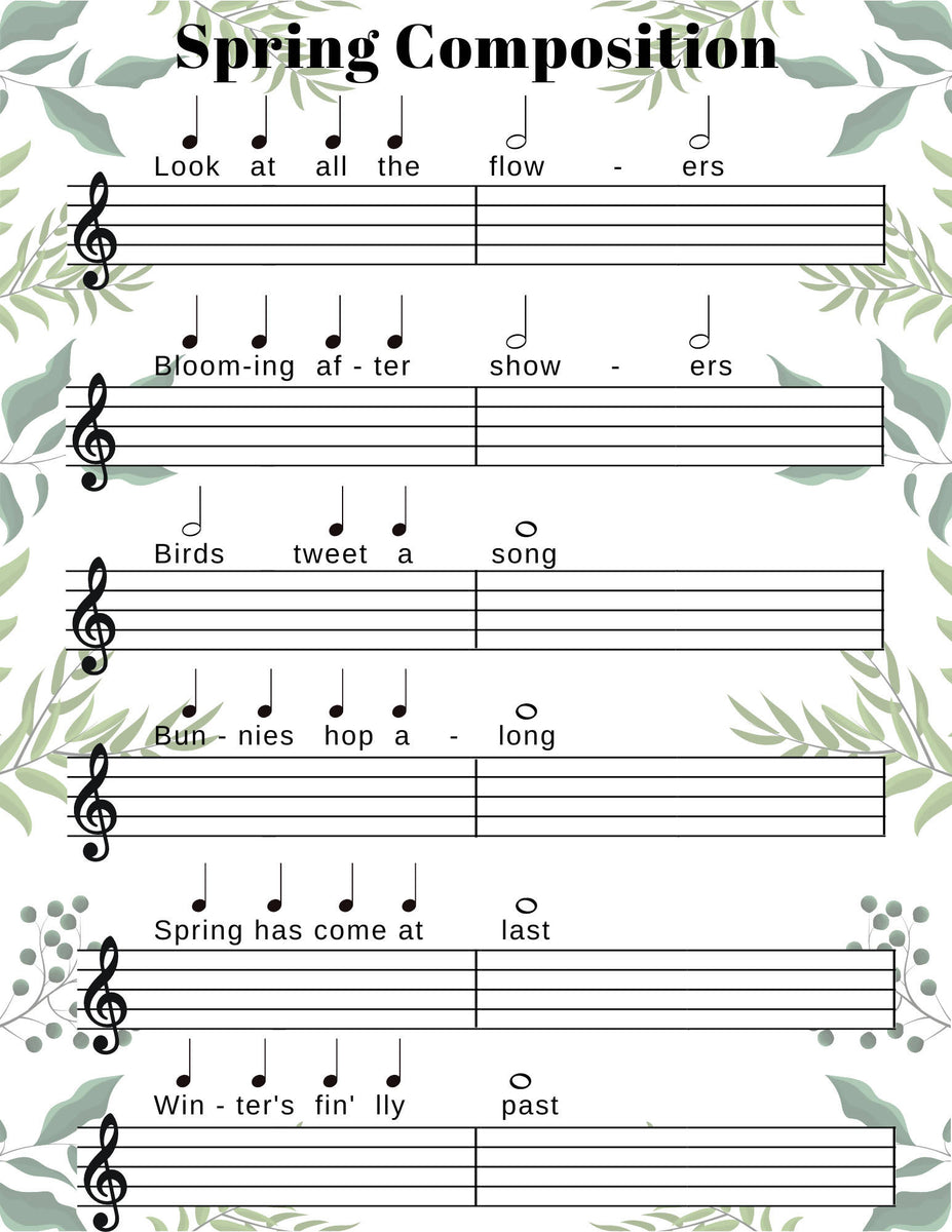 spring composing activity beginner elementary intermediate – Music ...