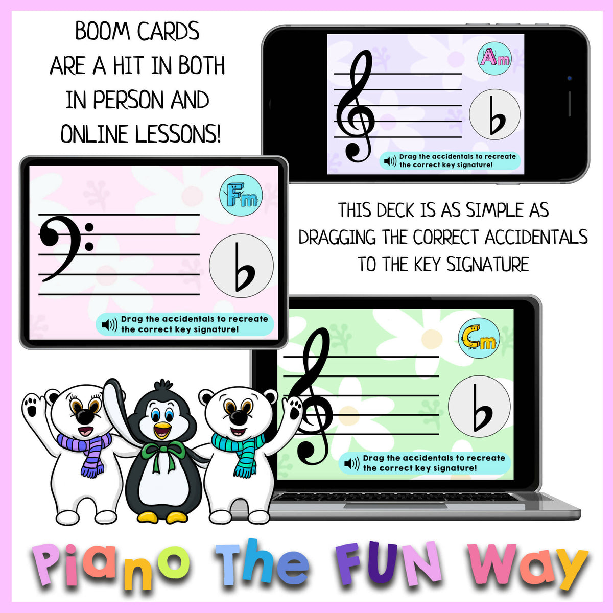 Boom Cards: Easy Major Key Signatures – Music Teacher Resources