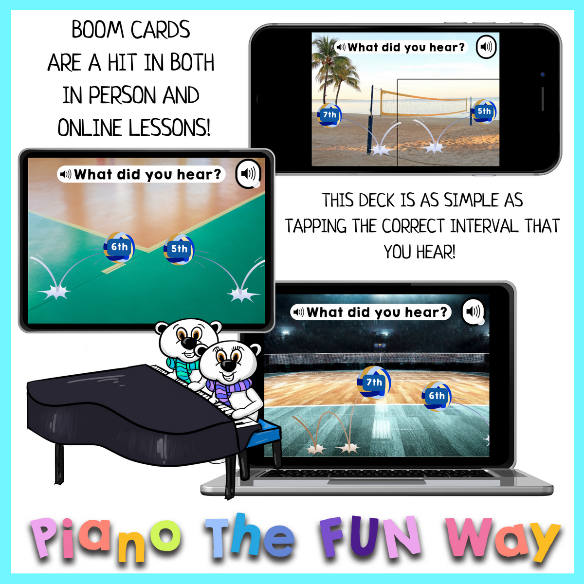 Boom Cards: Beginner Ear Training Sports Edition (5ths - Octaves ...