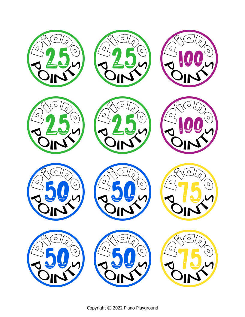 Piano Points Money Bucks Incentive – Music Teacher Resources