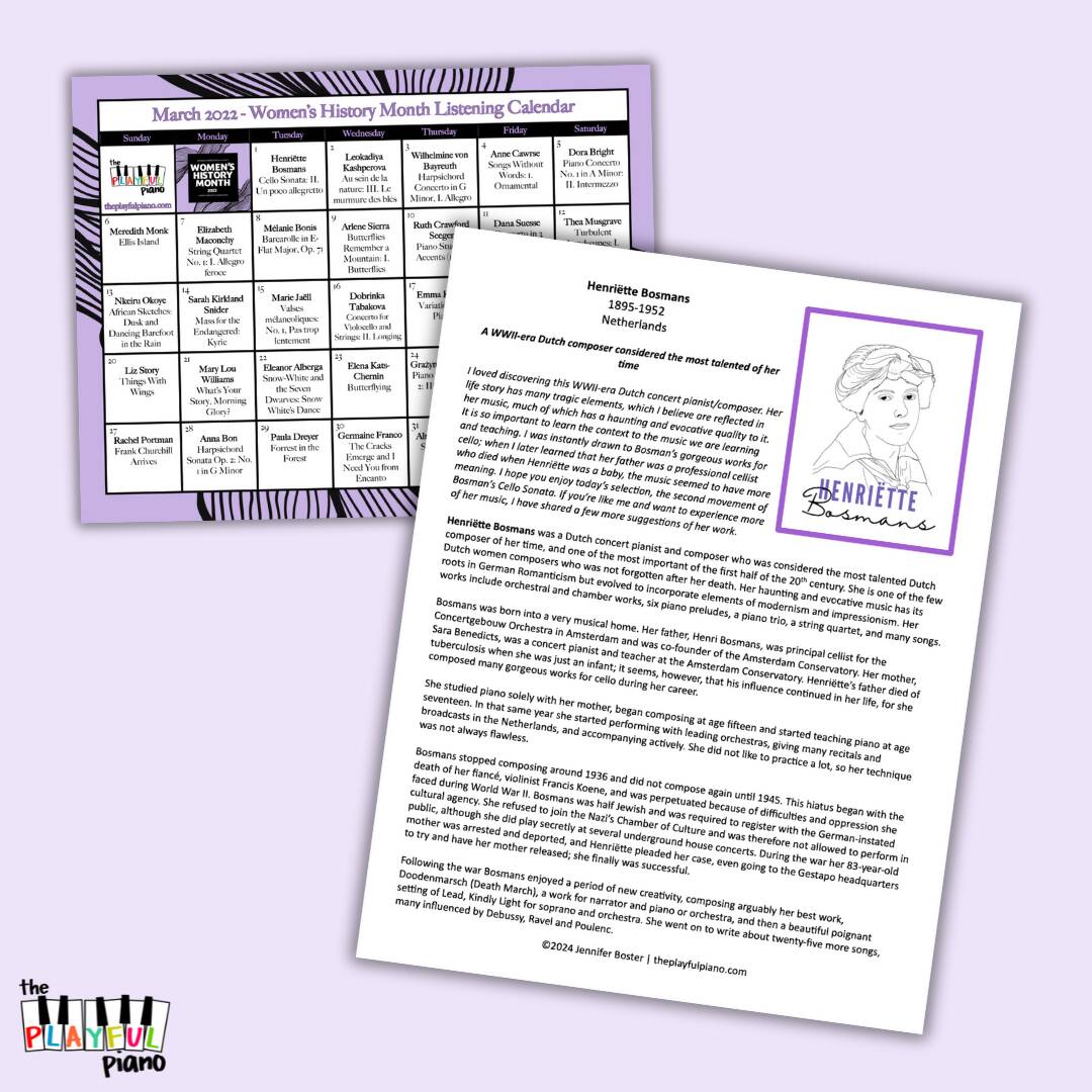 Female Composers Challenge 2022: Listening Calendar & Composer Bios ...