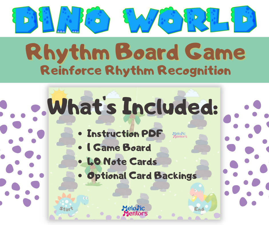 Dino World Primer Rhythm Board Game – Music Teacher Resources