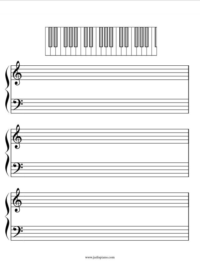 Blank Grand Staff with keyboard (JudisPiano) – Music Teacher Resources