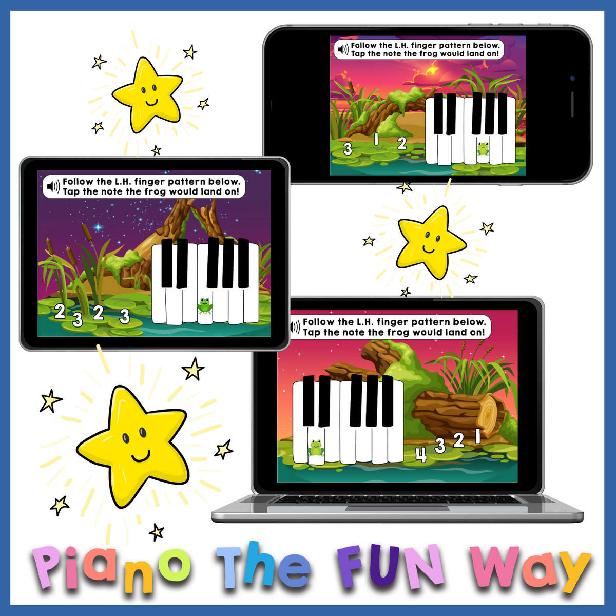 Boom Cards: Froggy Fingers (Left Hand Finger Patterns) – Music Teacher ...