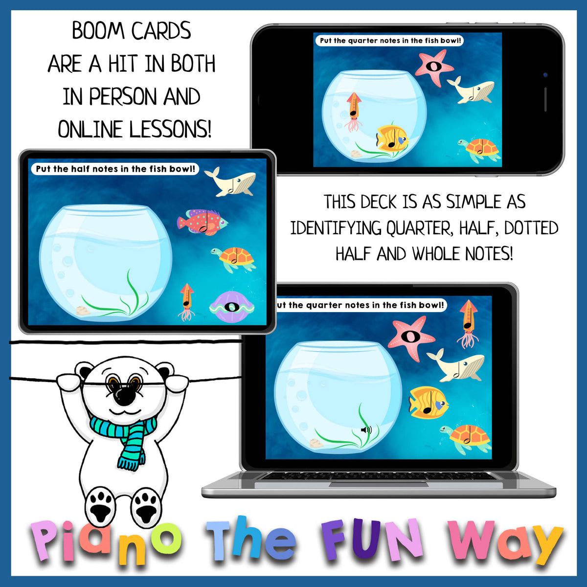 Boom Cards: Fish Bowl Rhythms Notes – Music Teacher Resources