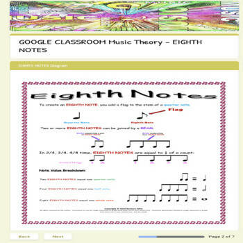 Google Classroom DIGITAL Music Theory Lesson 21: Eighth Notes - Self-G ...