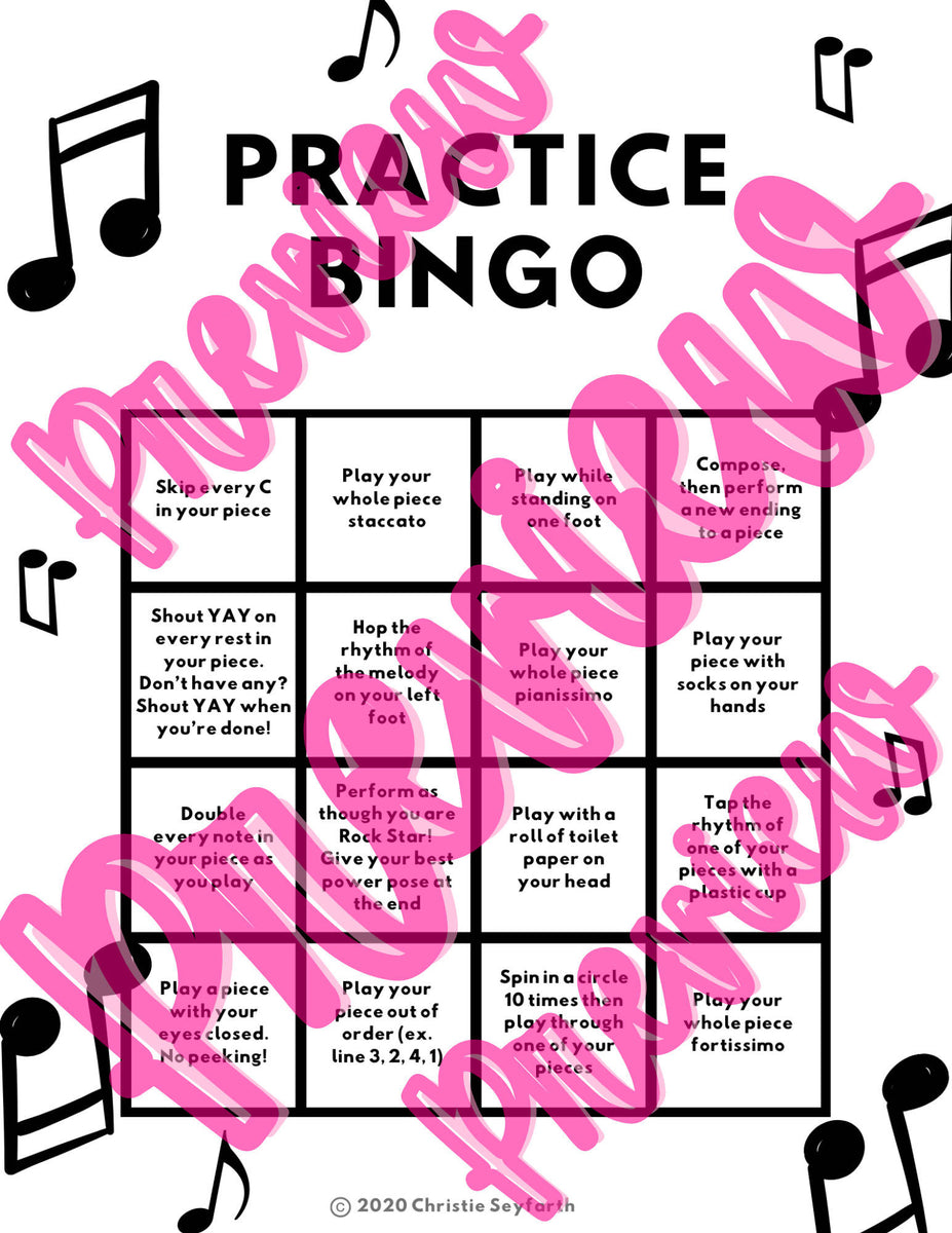 Practice Bingo – Music Teacher Resources