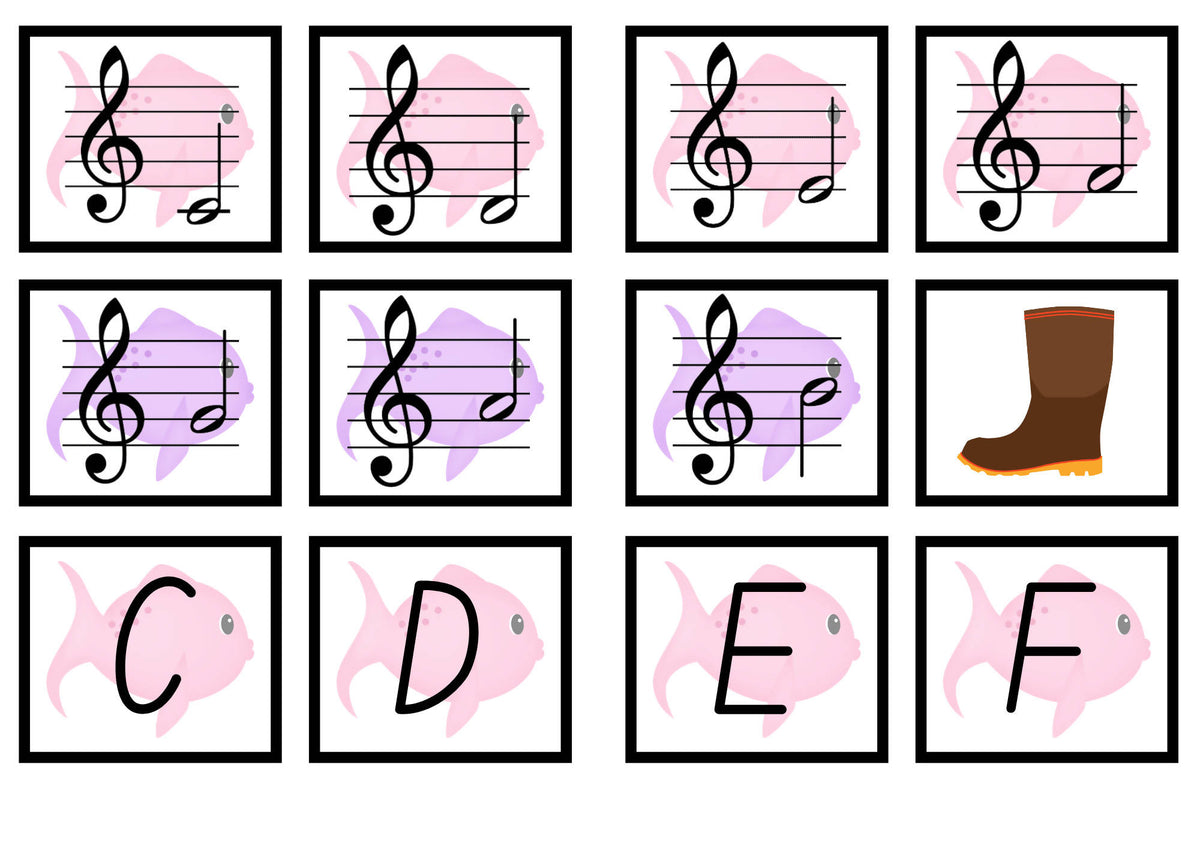 Fishing For Pairs | Note Recognition Game – Music Teacher Resources