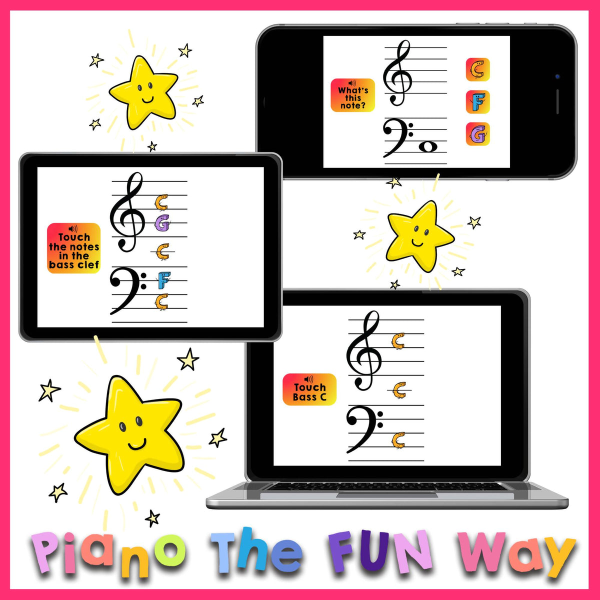 Boom Cards: Landmarks - Review Landmarks On The Grand Staff – Music ...