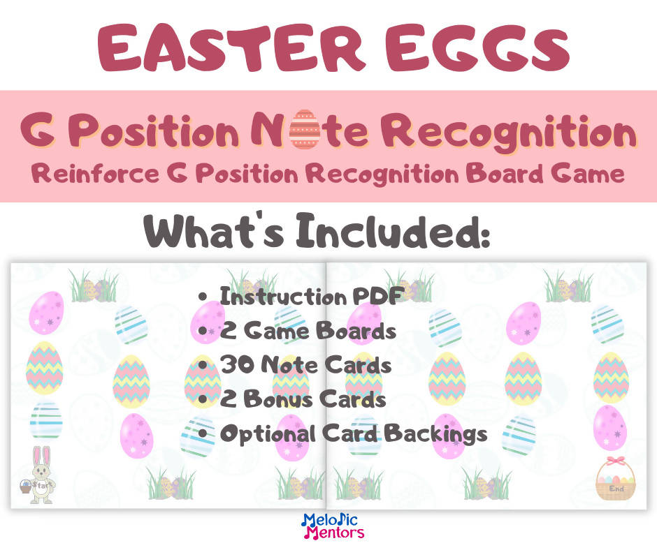 Easter Eggs G Position Note Recognition – Music Teacher Resources