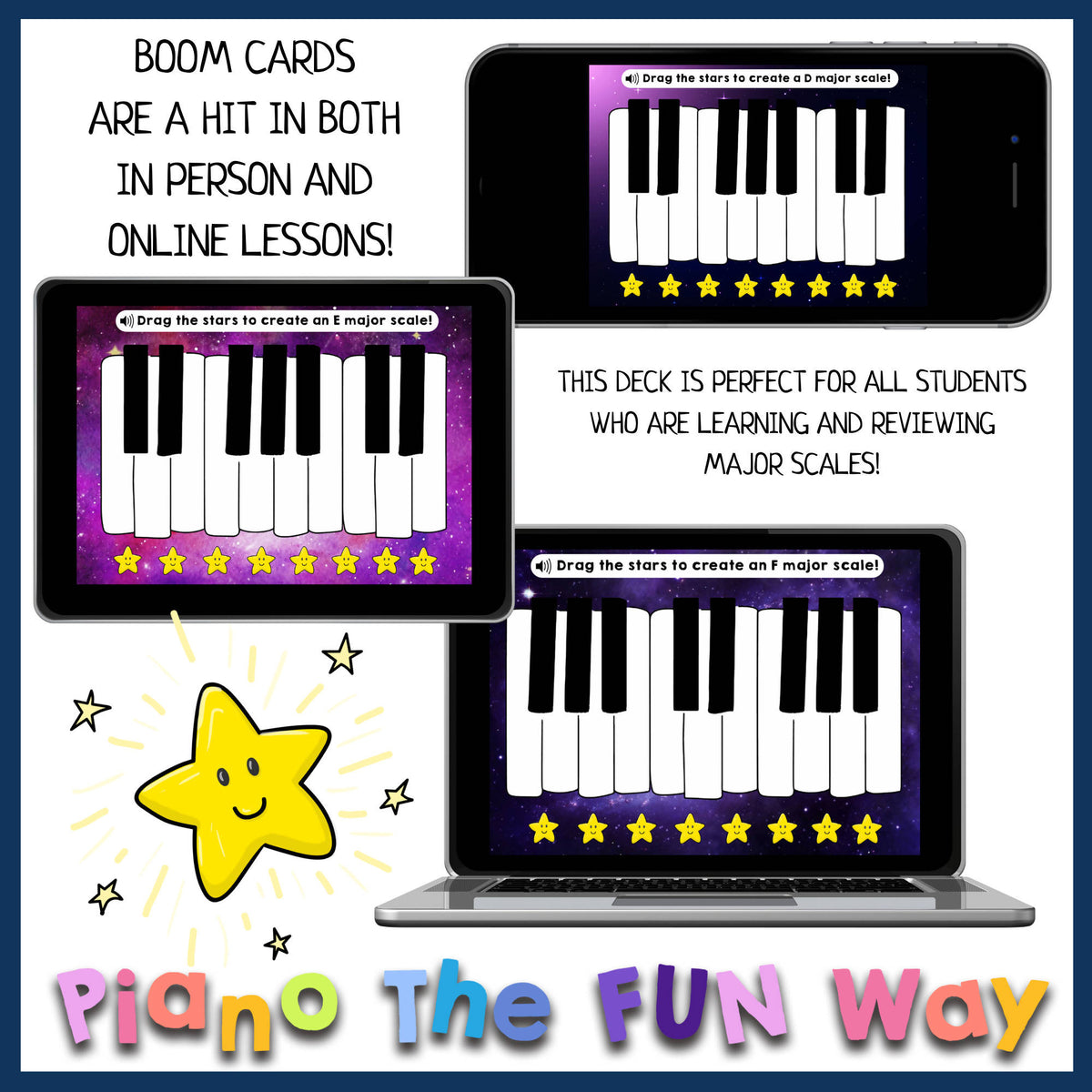 Boom Cards: Star Major Scales 1 – Music Teacher Resources