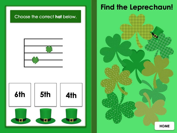 Find the Leprechaun | Intervals | Digital St. Patrick's Day Music Game ...