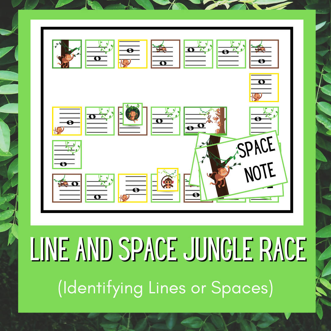 Identifying Line and Space Notes Bundle (No Note Names) | Monkey Themed ...