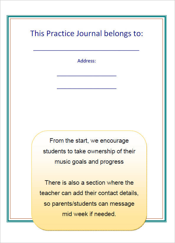 My Music Journal – Music Teacher Resources