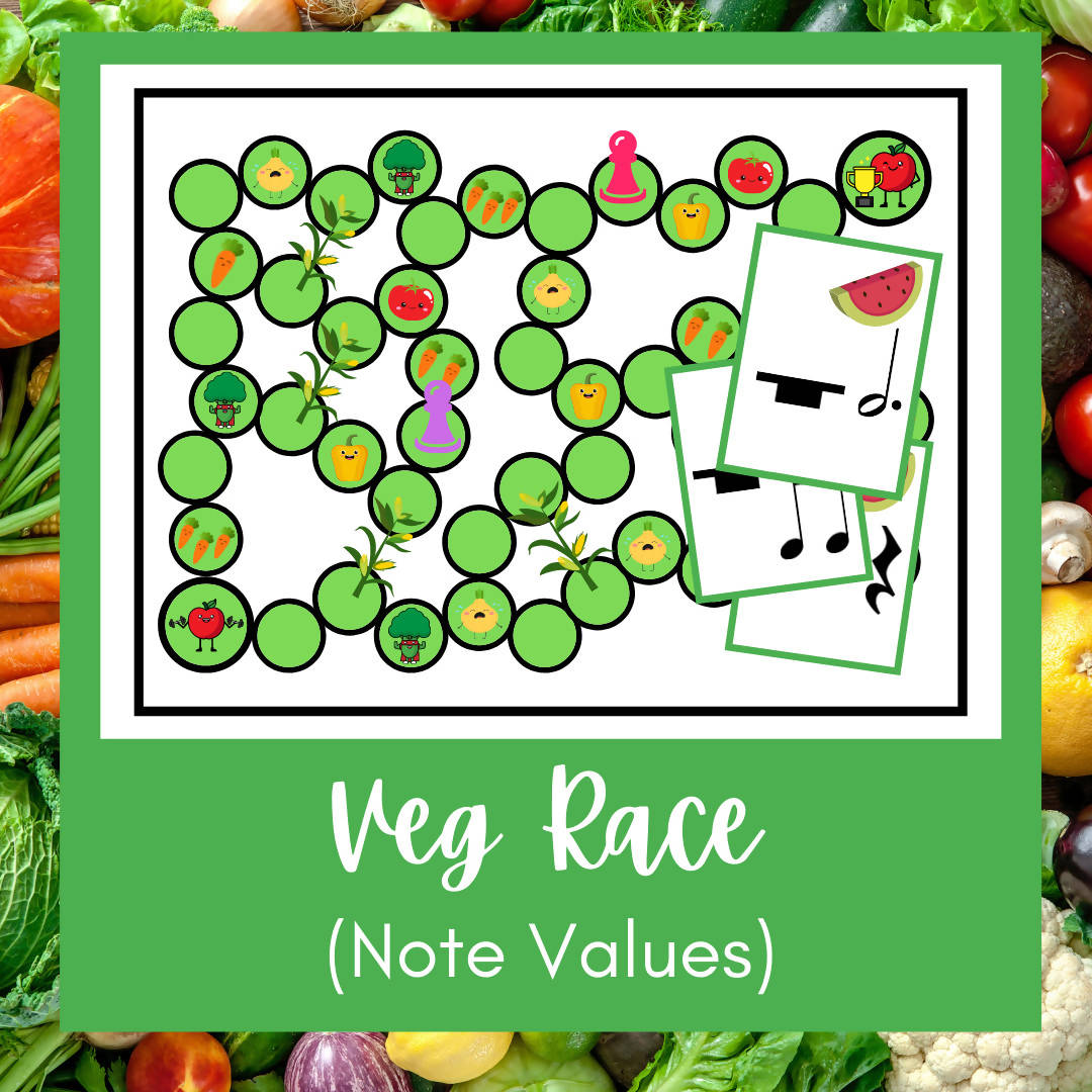 Veg Race | Note Values Game – Music Teacher Resources