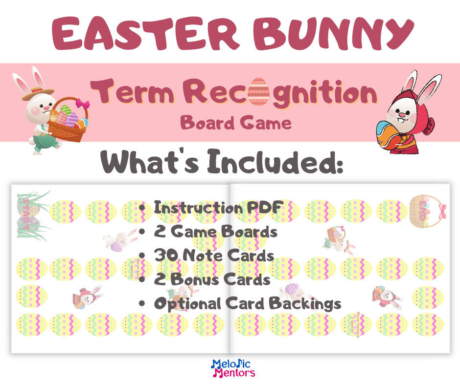 Easter Bunny Term Recognition Board Game – Music Teacher Resources