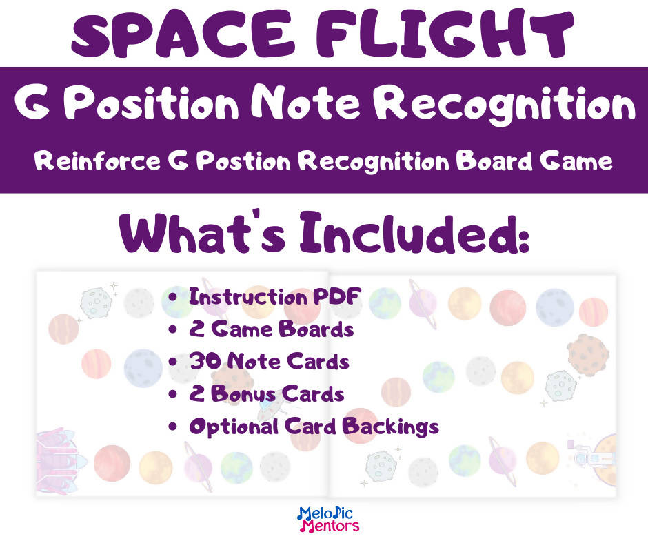 Space Flight- G Position Note Recognition Board Game – Music Teacher ...