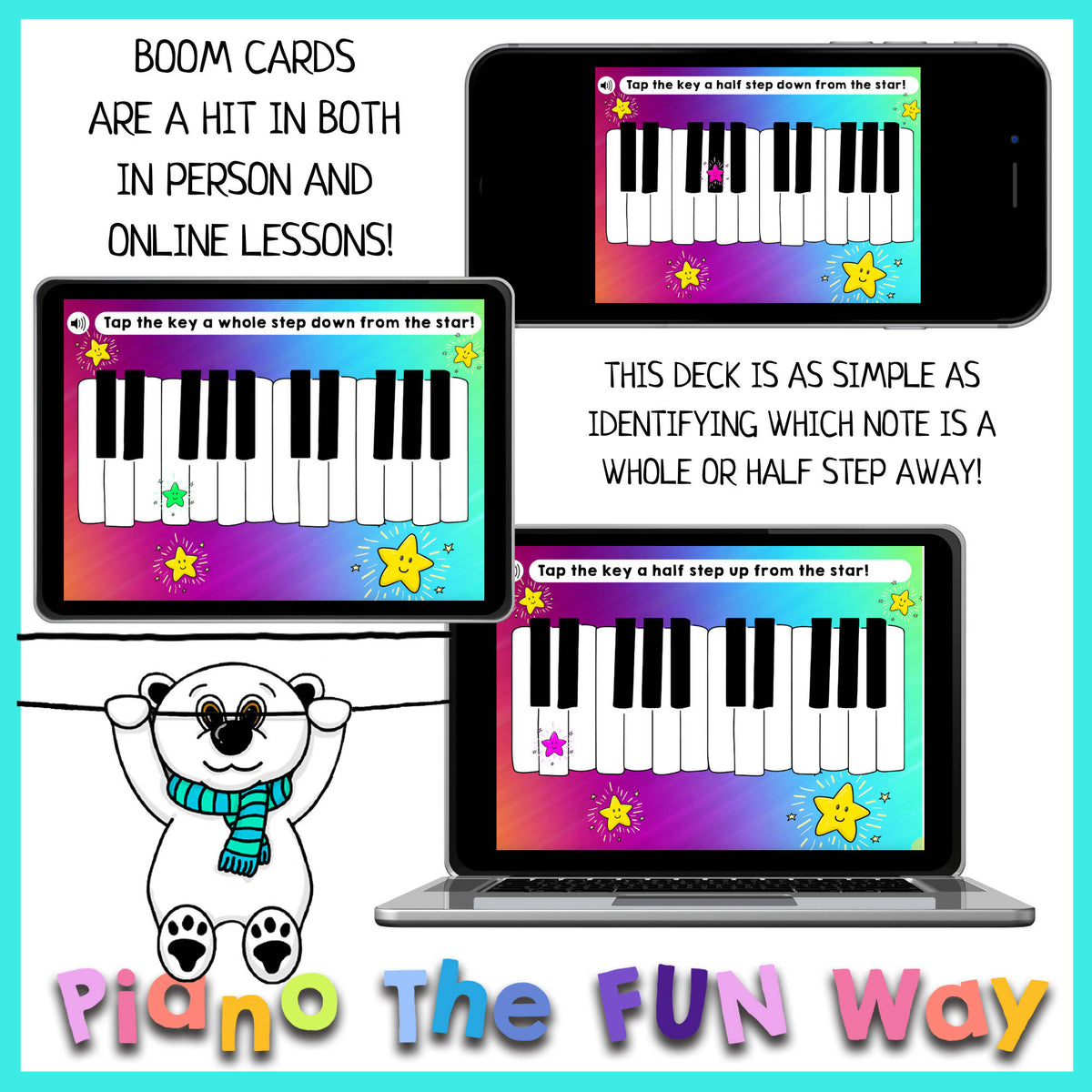 Boom Cards: Whole and Half Steps – Music Teacher Resources