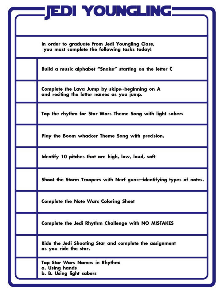 Jedi Journey Music Camp – Music Teacher Resources